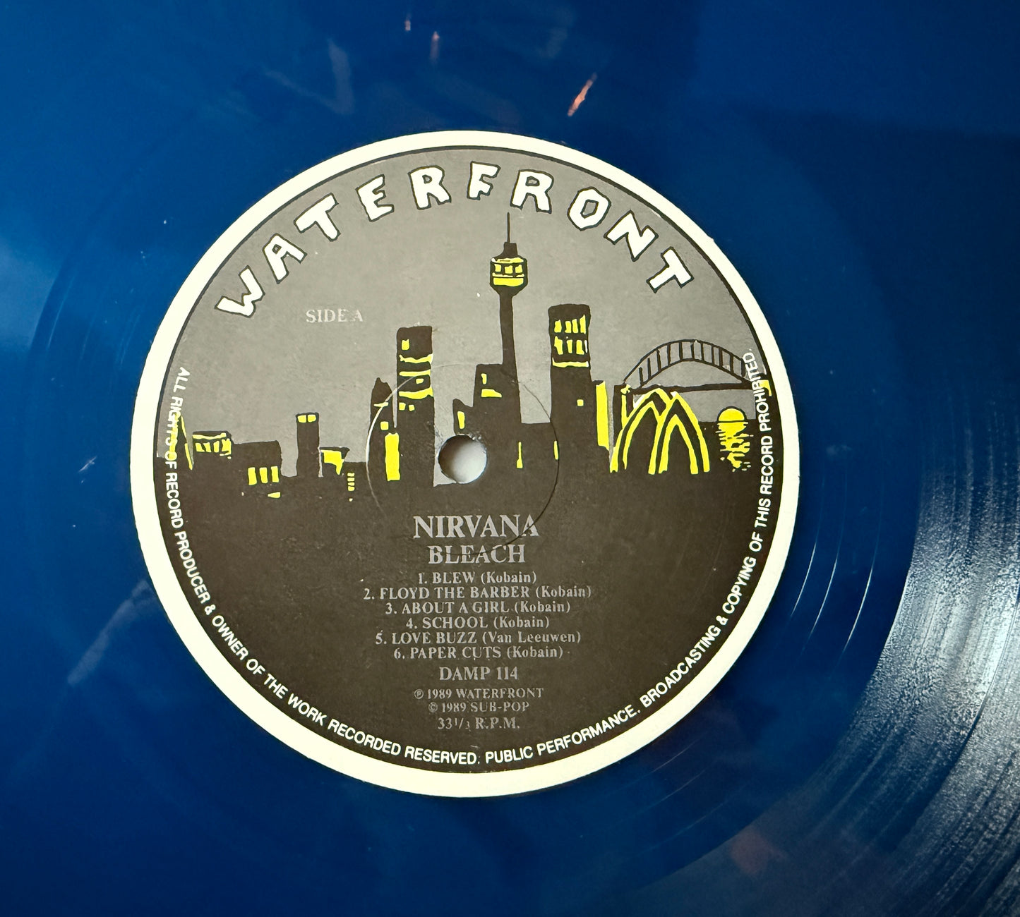 Nirvana - Bleach (1989 Australian Press) Blue Vinyl/Blue Text – Hi-Fidelity